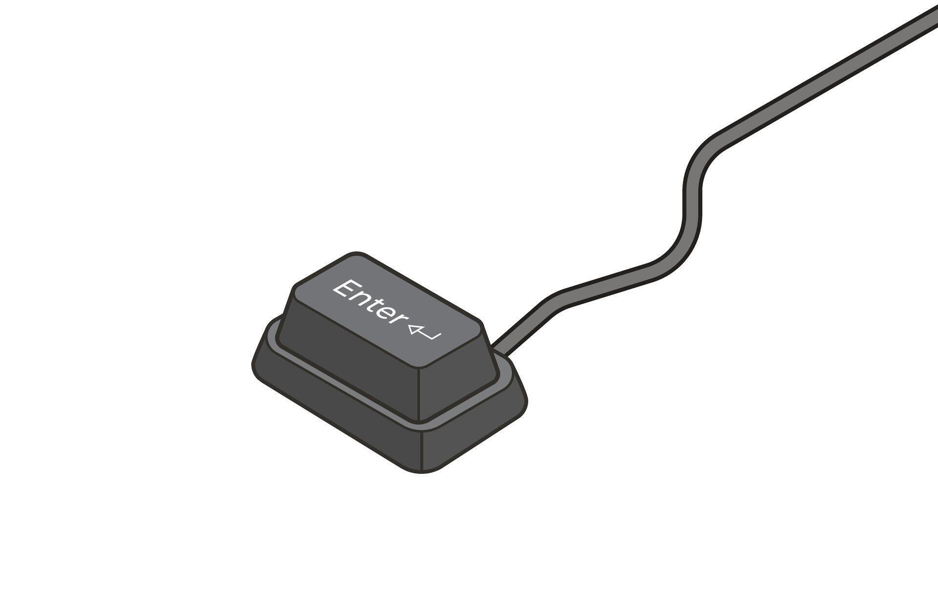 Enter keyboard key in simple flat style. Illustration of keyboard ...
