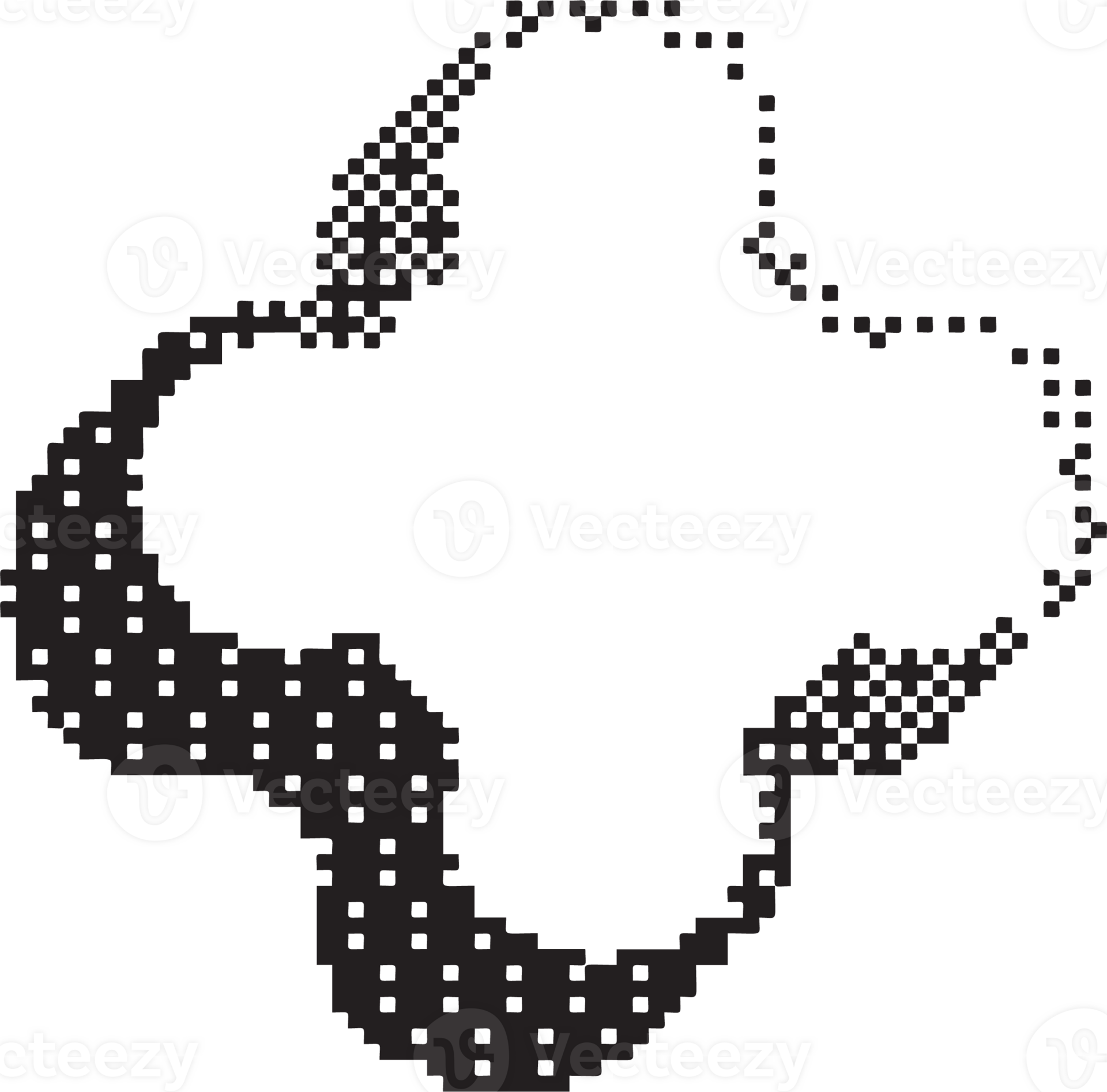 Bitmap pattern star shape. Flower halftone gradient element. Graphic ...