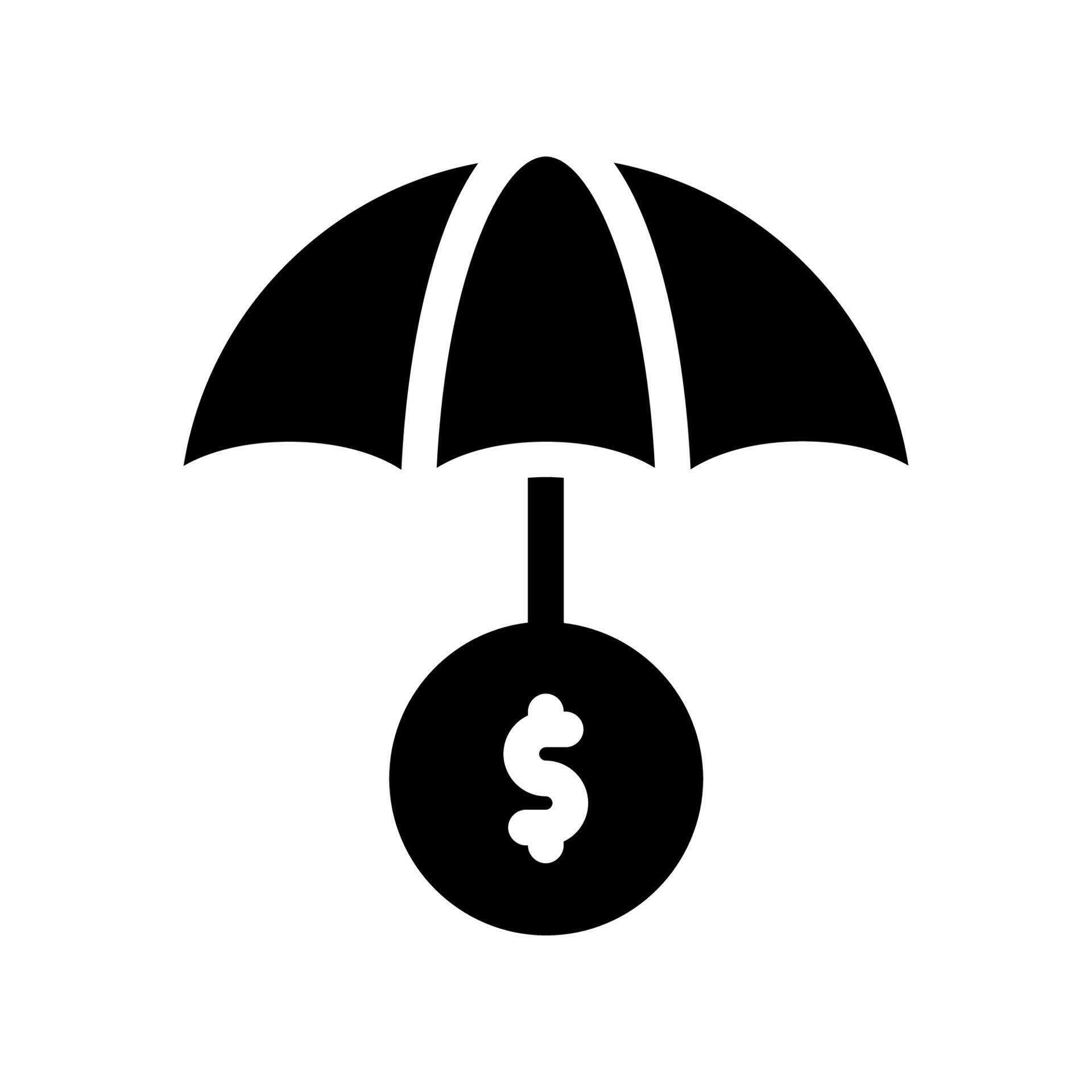 A simple icon that symbolizes umbrella, money 56791108 Vector Art at ...