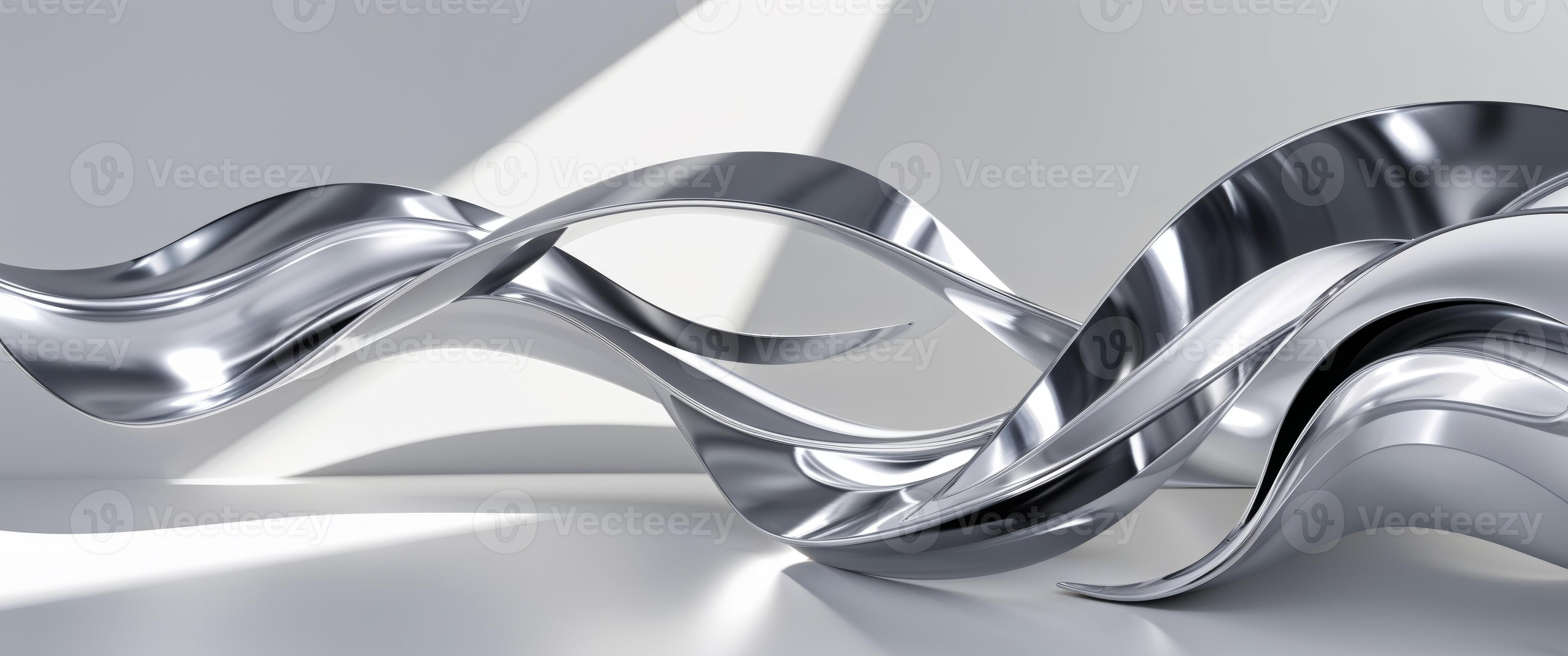 Metallic Curves Create Dynamic Surface Reflecting Light And Shadows