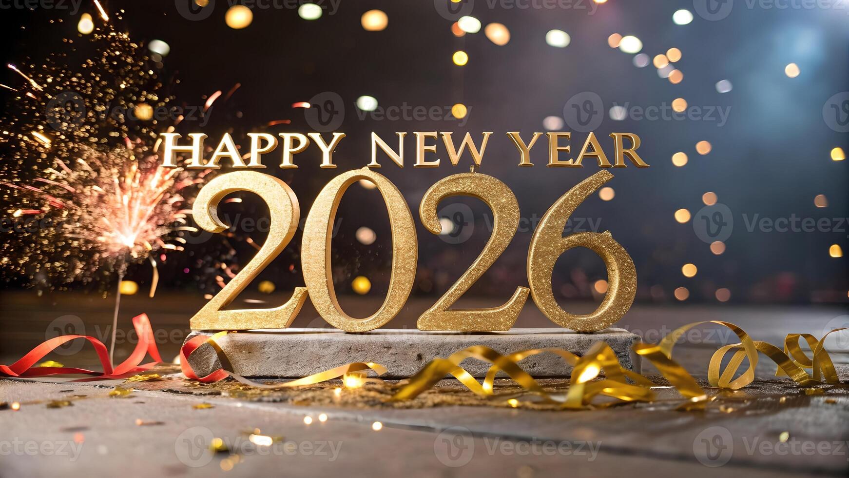 Glittering Happy New Year 2026 Festive Celebration 56804144 Stock Photo ...