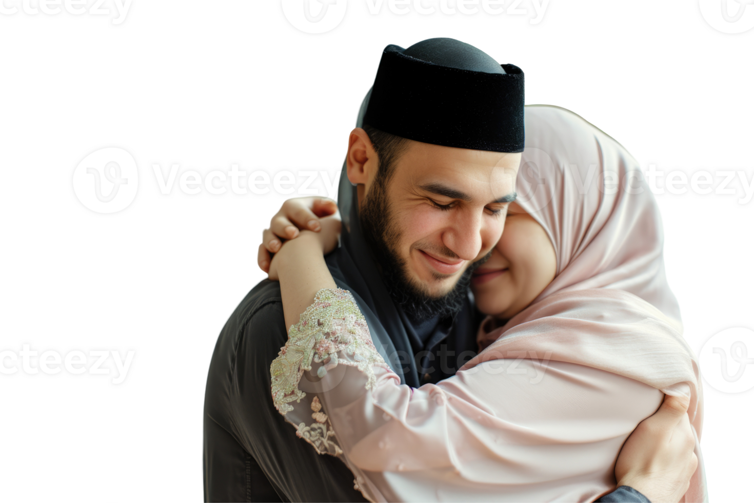 A muslim couple embracing each other 56816952 PNG
