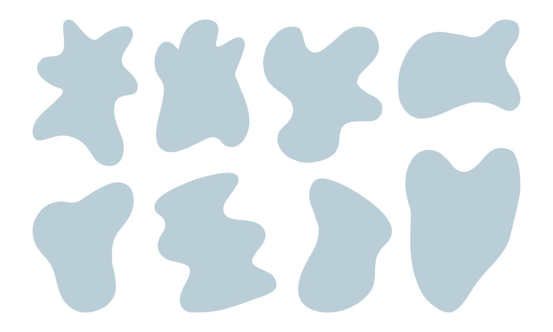 Abstract Light Blue Blob Shape Icon. A collection of abstract light ...