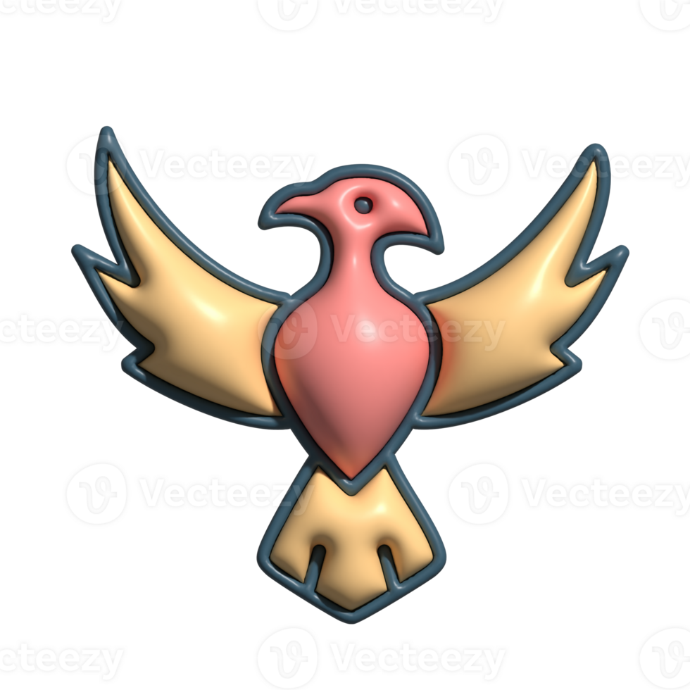 3D Phoenix Emoji Legendary Firebird and Rebirth Symbol 56837966 PNG