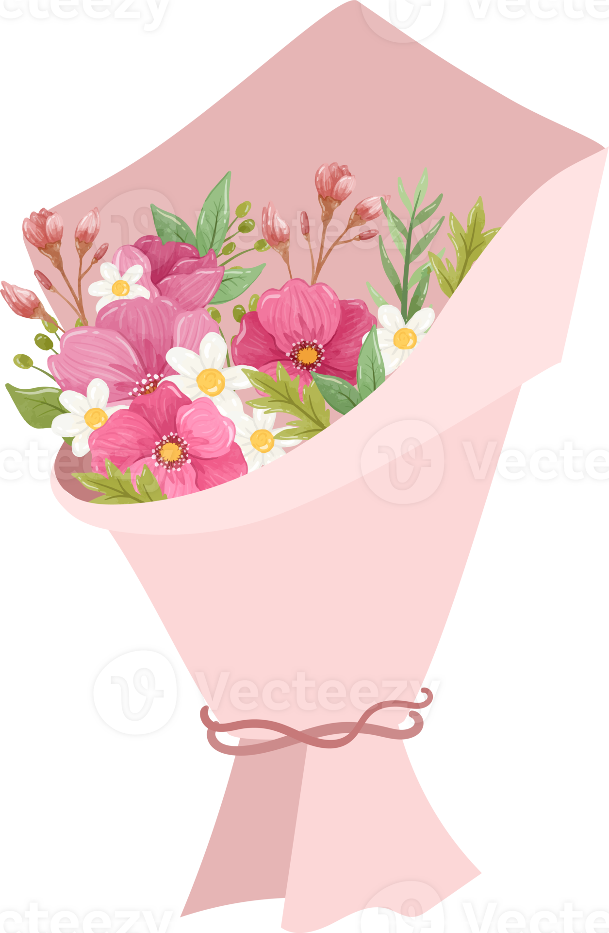 Pink Floral Bouquet in Soft Wrap 56858763 PNG Pink Floral Bouquet in Soft Wrap 56858763 PNG
