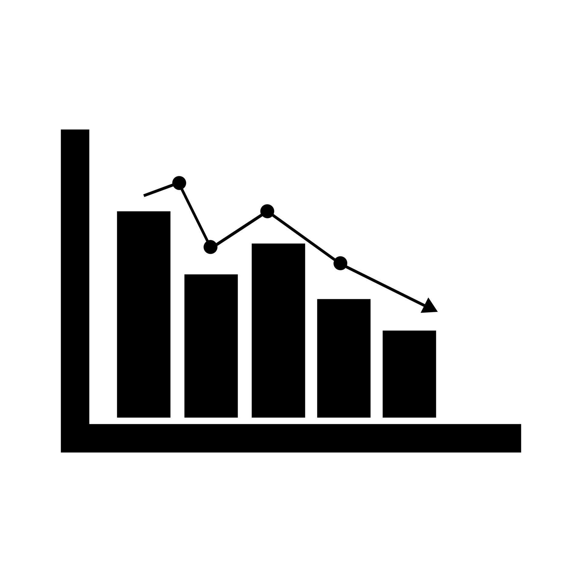 A graph bar chart icon on a white background 56873979 Vector Art at Vecteezy