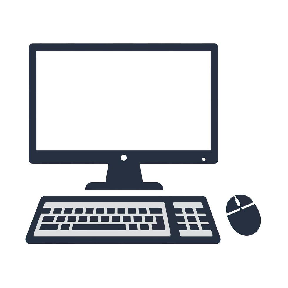 Computer Monitor Keyboard And Mouse Icon 56881639 Vector Art At Vecteezy