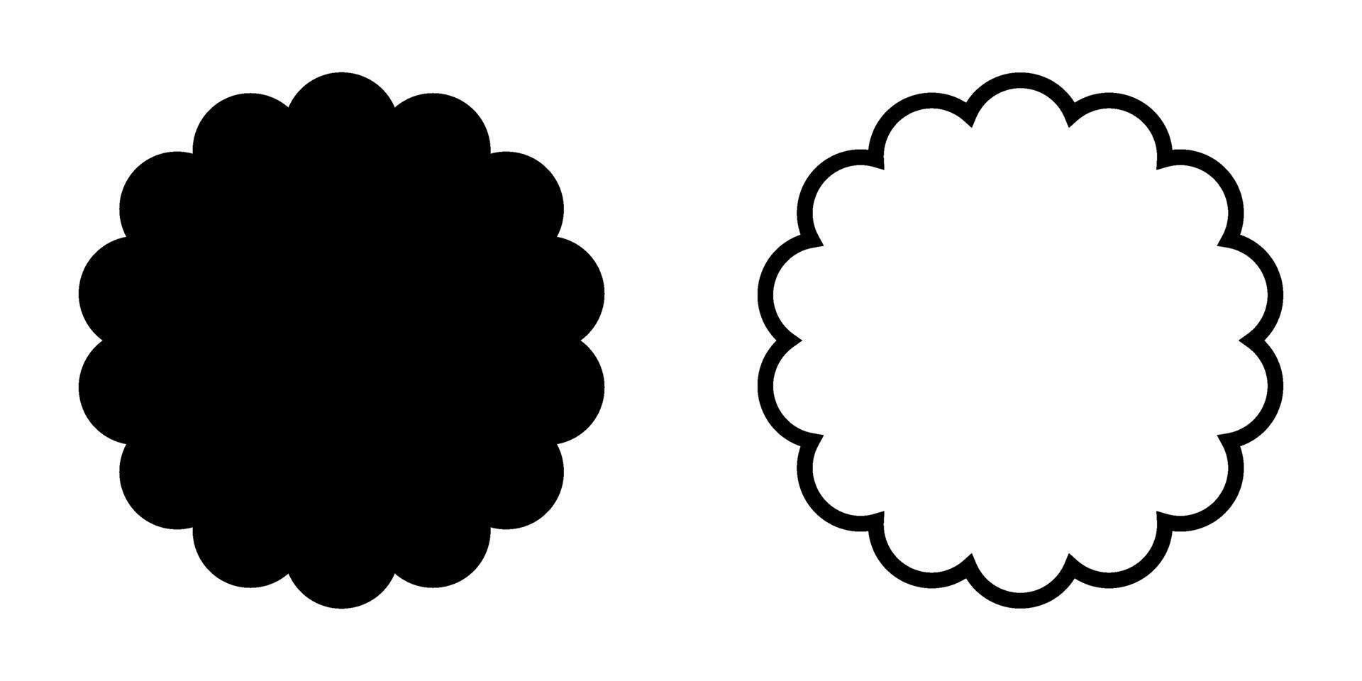 Scalloped circle shape. Scalloped circle frame. Scalloped circle shape ...