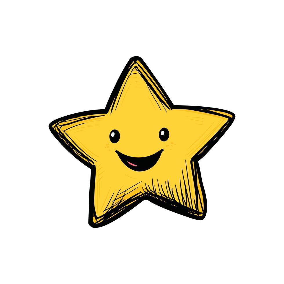 Cute Yellow Star Doodle 56883618 Vector Art at Vecteezy