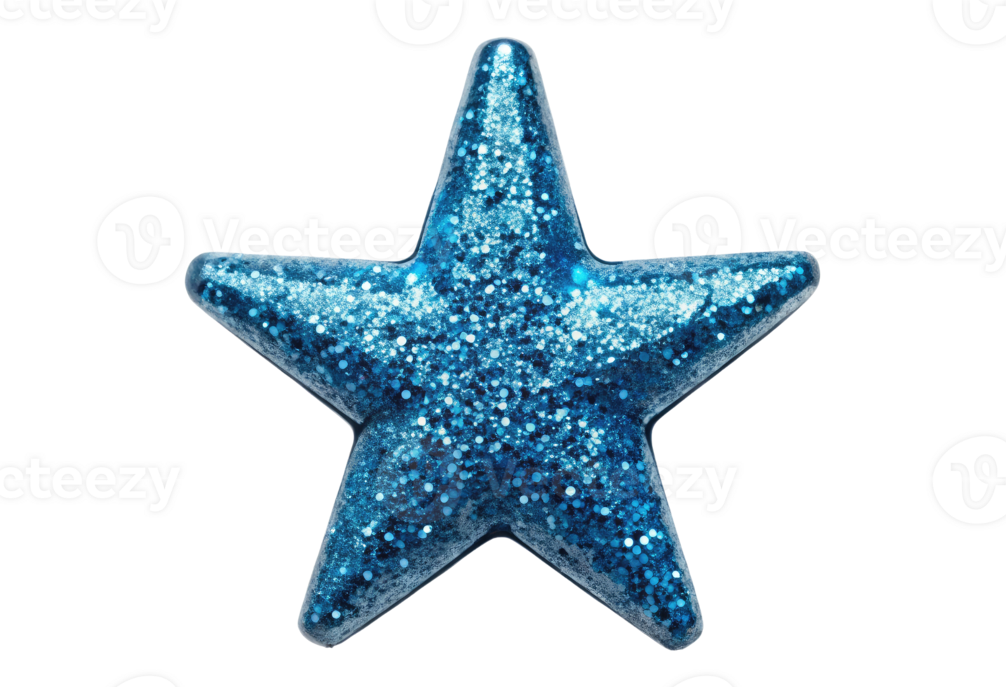 Blue glitter star ornament isolated with transparent background. 56885828 PNG