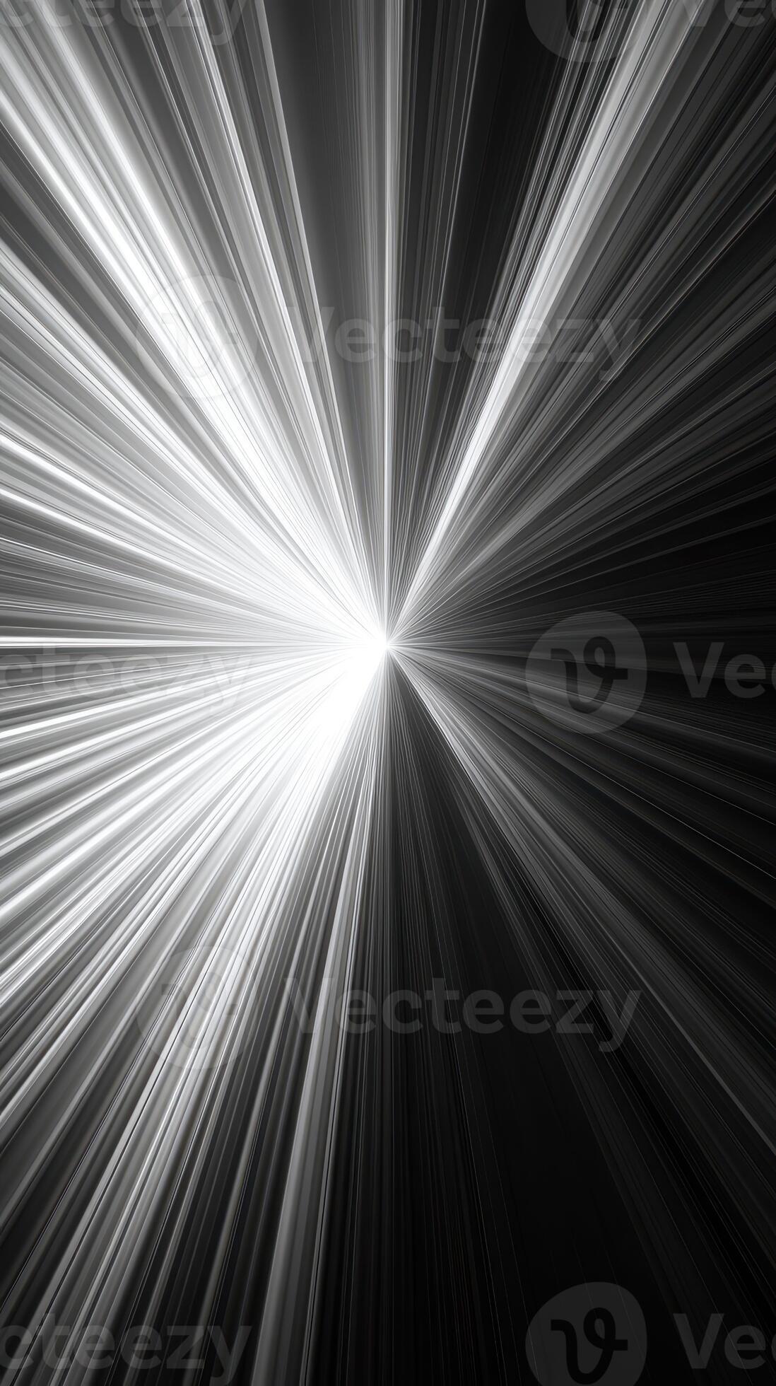 Light rays emanating from a central point create a dynamic burst of energy in a dark setting ...