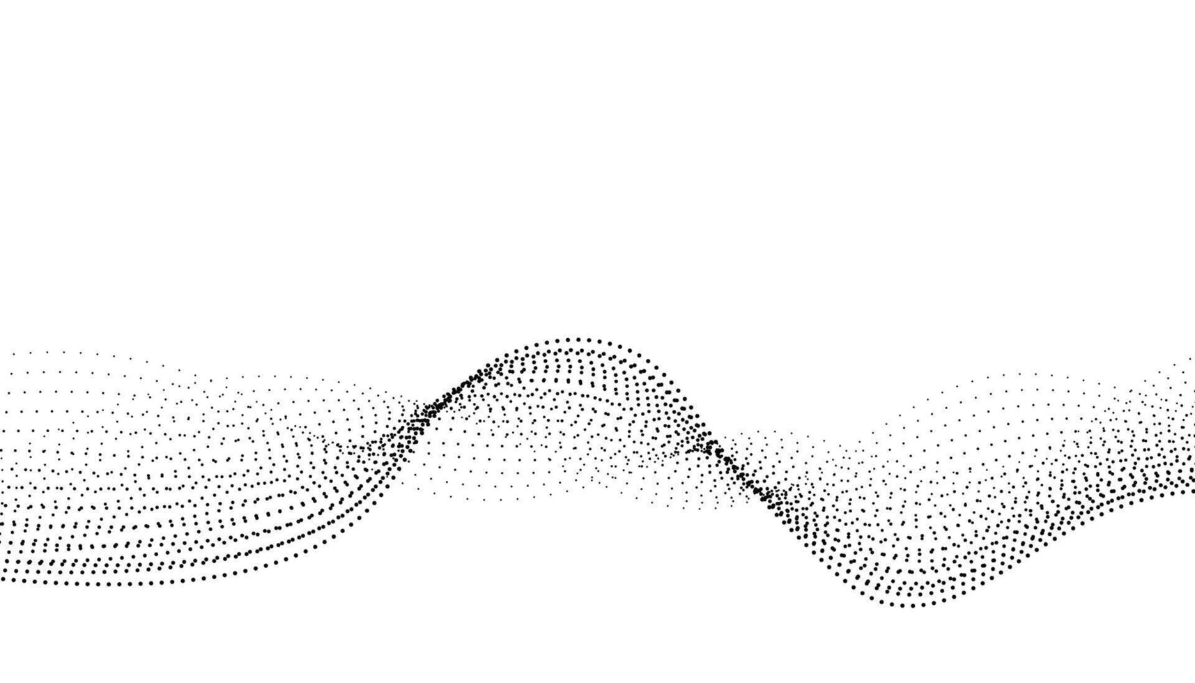 Flowing dots particles wave pattern halftone gradient curve shape isolated on white background ...