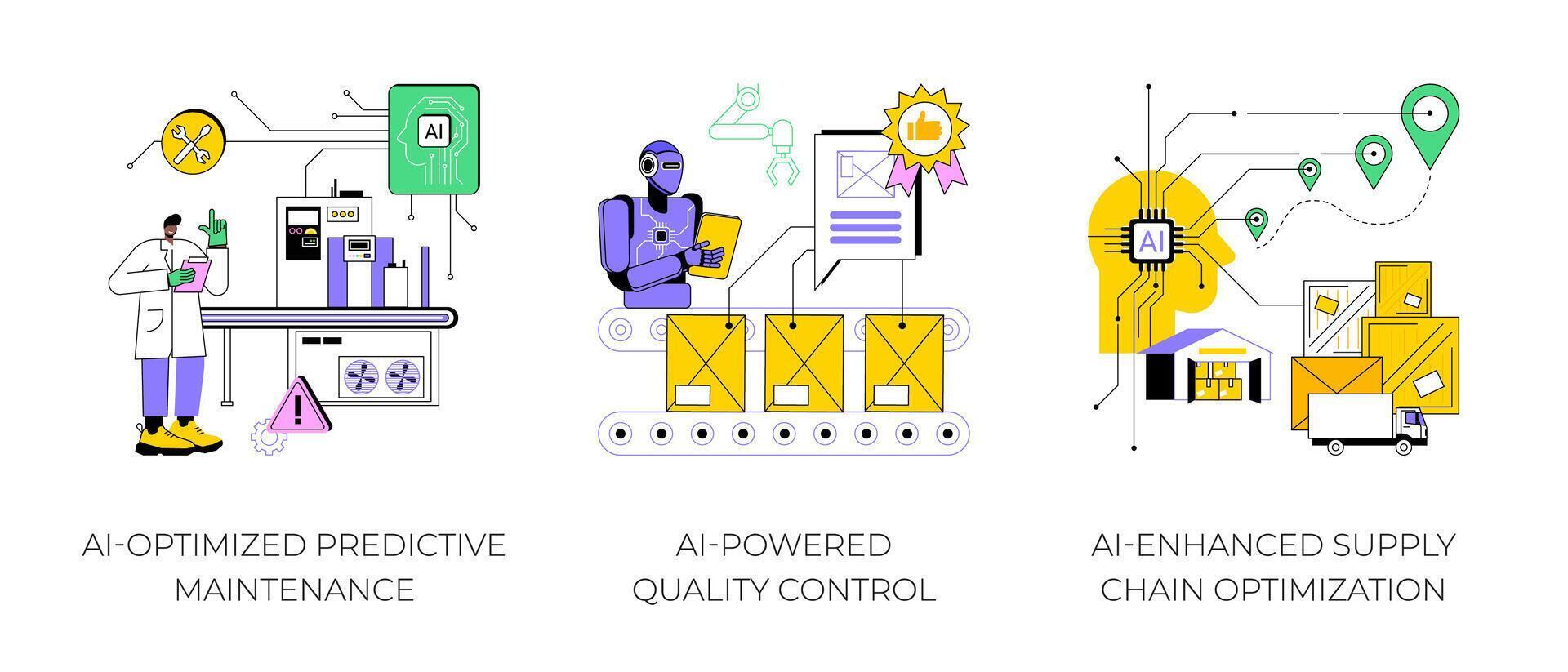 Ai In Manufacturing Abstract Concept Illustrations 56929039 Vector Art