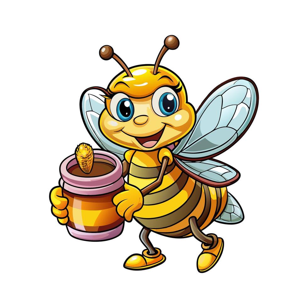 dibujos animados abeja participación un tarro de miel 56937019 Vector ... dibujos animados abeja participación un tarro de miel 56937019 Vector ...
