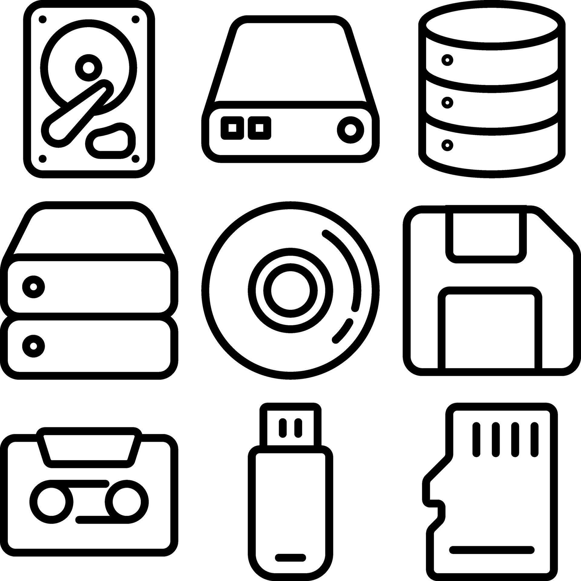Database Storage Icon Set 56940825 Vector Art at Vecteezy