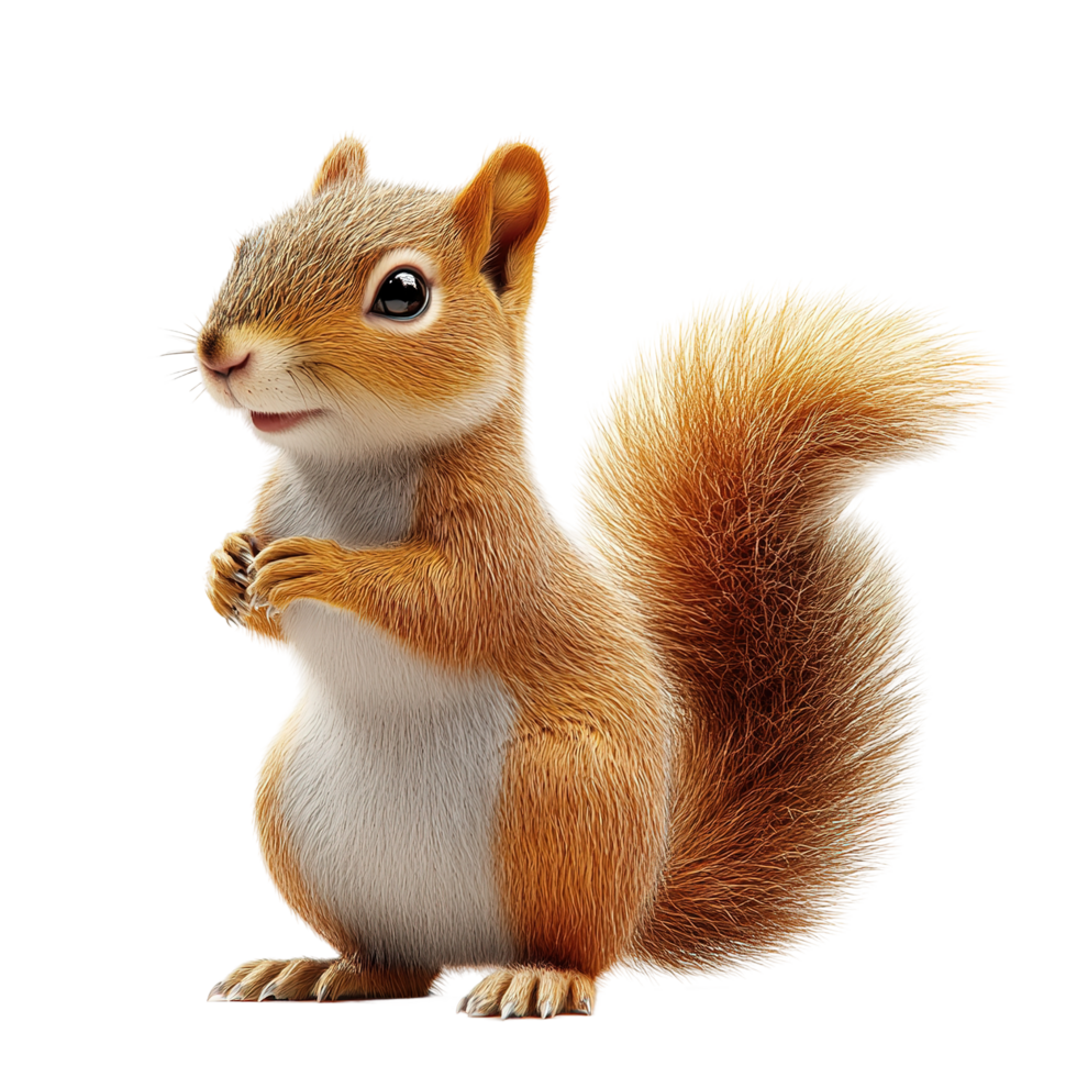 Adorable Red Squirrel Posing Isolated on Transparent Background ... Adorable Red Squirrel Posing Isolated on Transparent Background ...