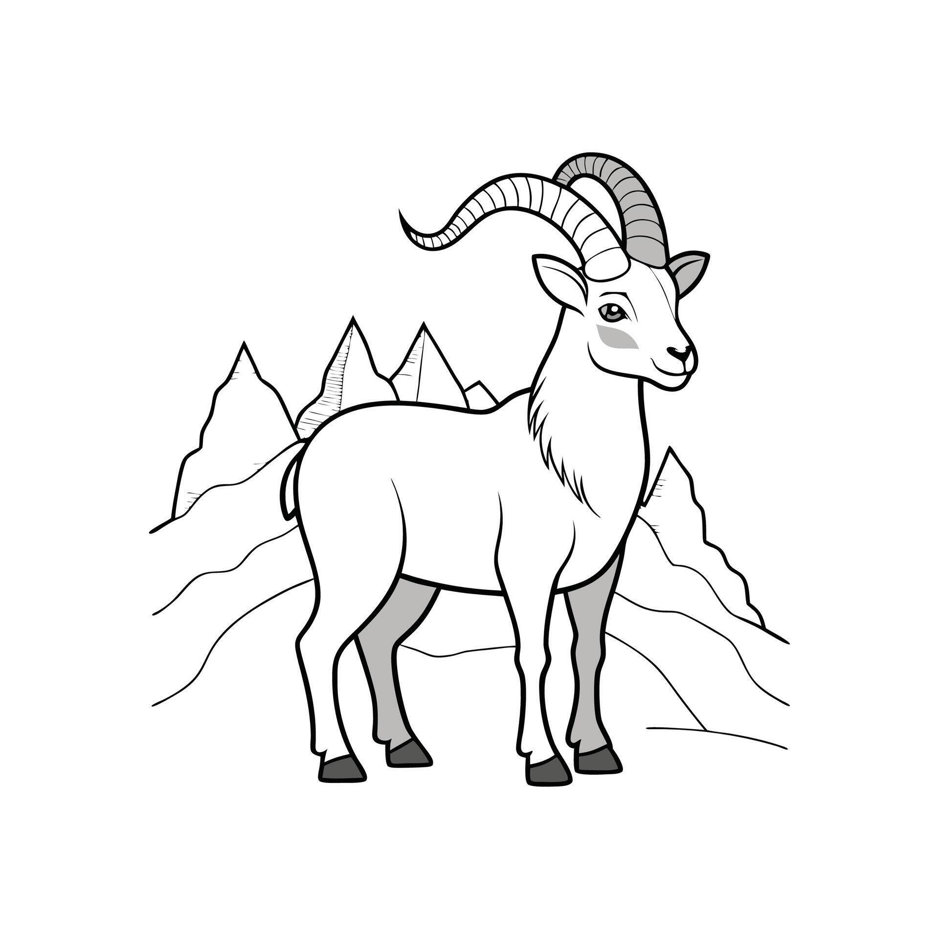 Engaging Mountain Goat Coloring Activity 56969950 Vector Art at Vecteezy