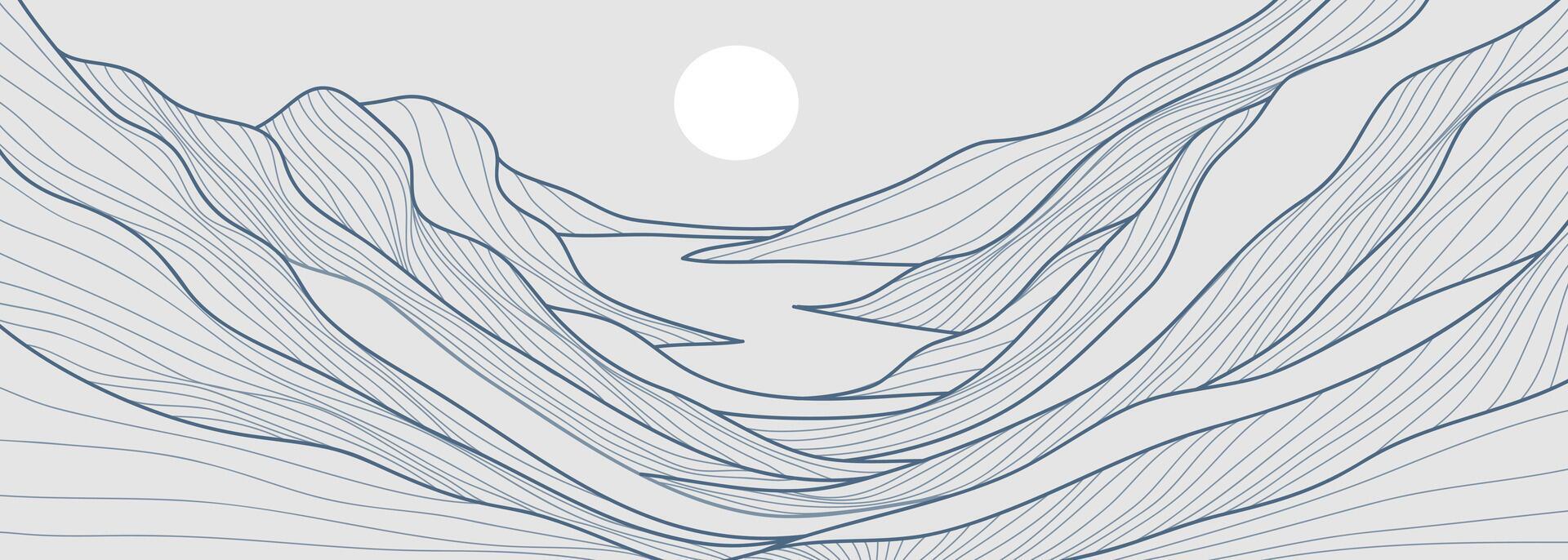 Mountain line arts illustration. Hand drawn . Abstract mountain contemporary aesthetic ...