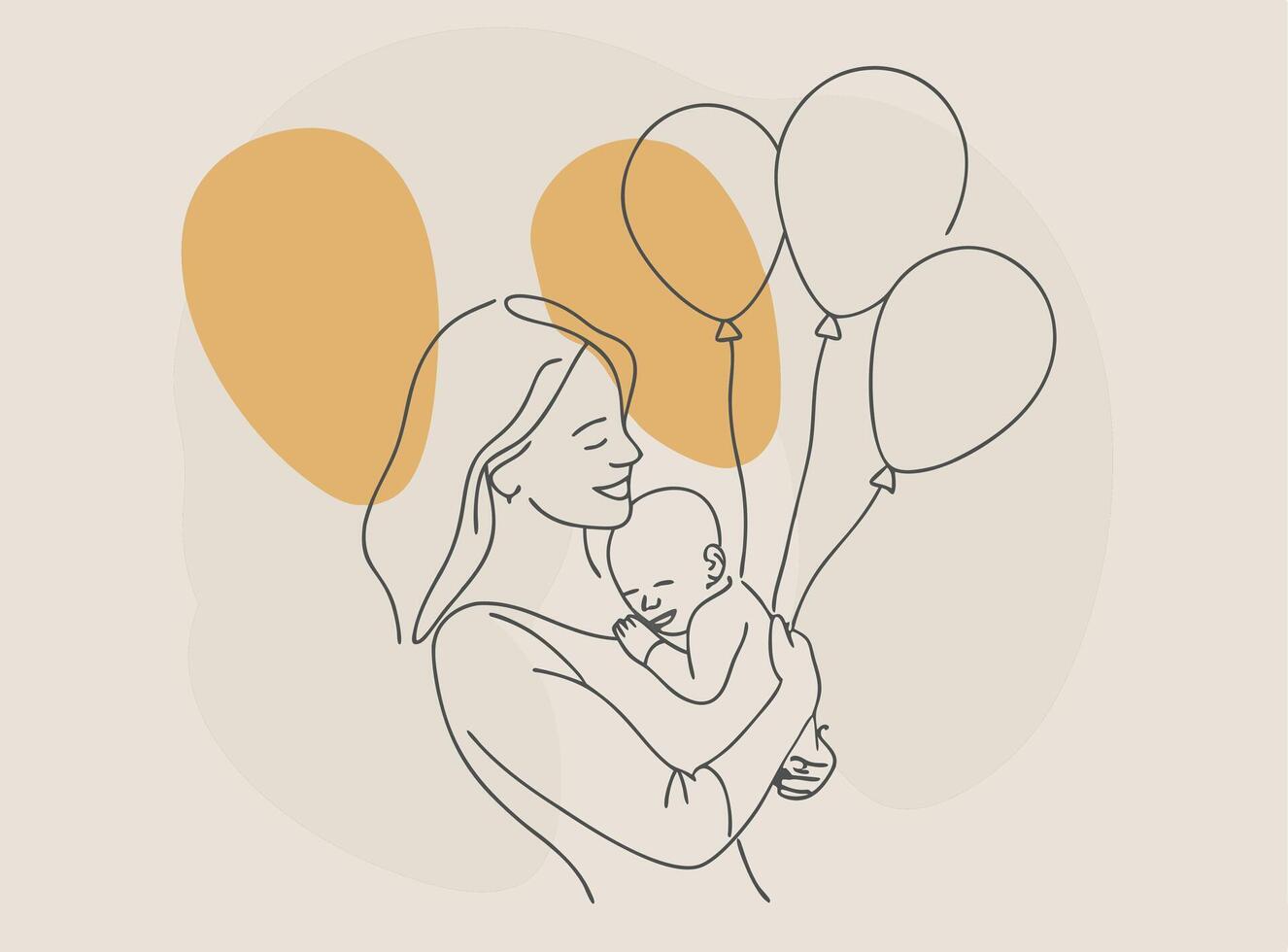 Mother and baby line art. 56975066 Vector Art at Vecteezy