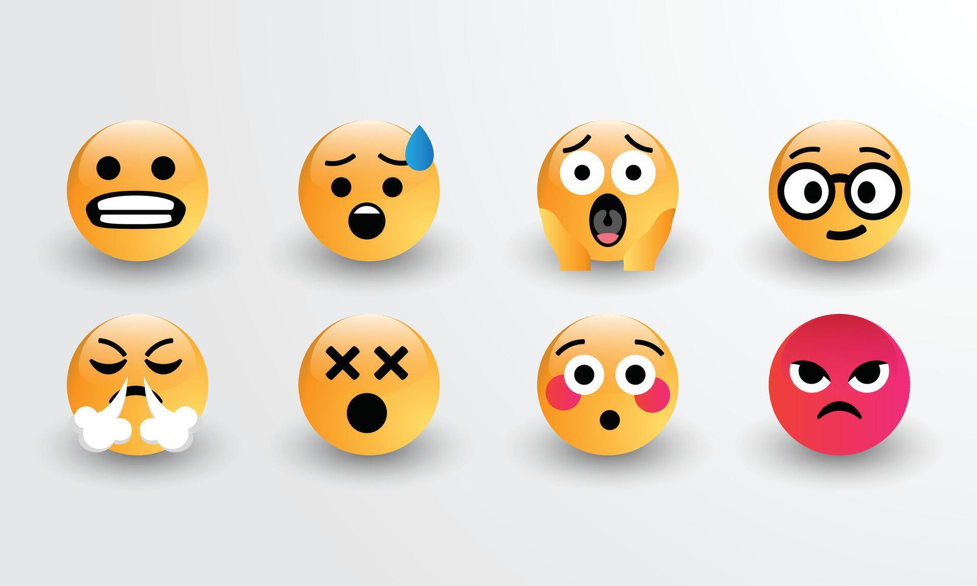 A set of emoticions with different expressions 56976129 Vector Art at ...