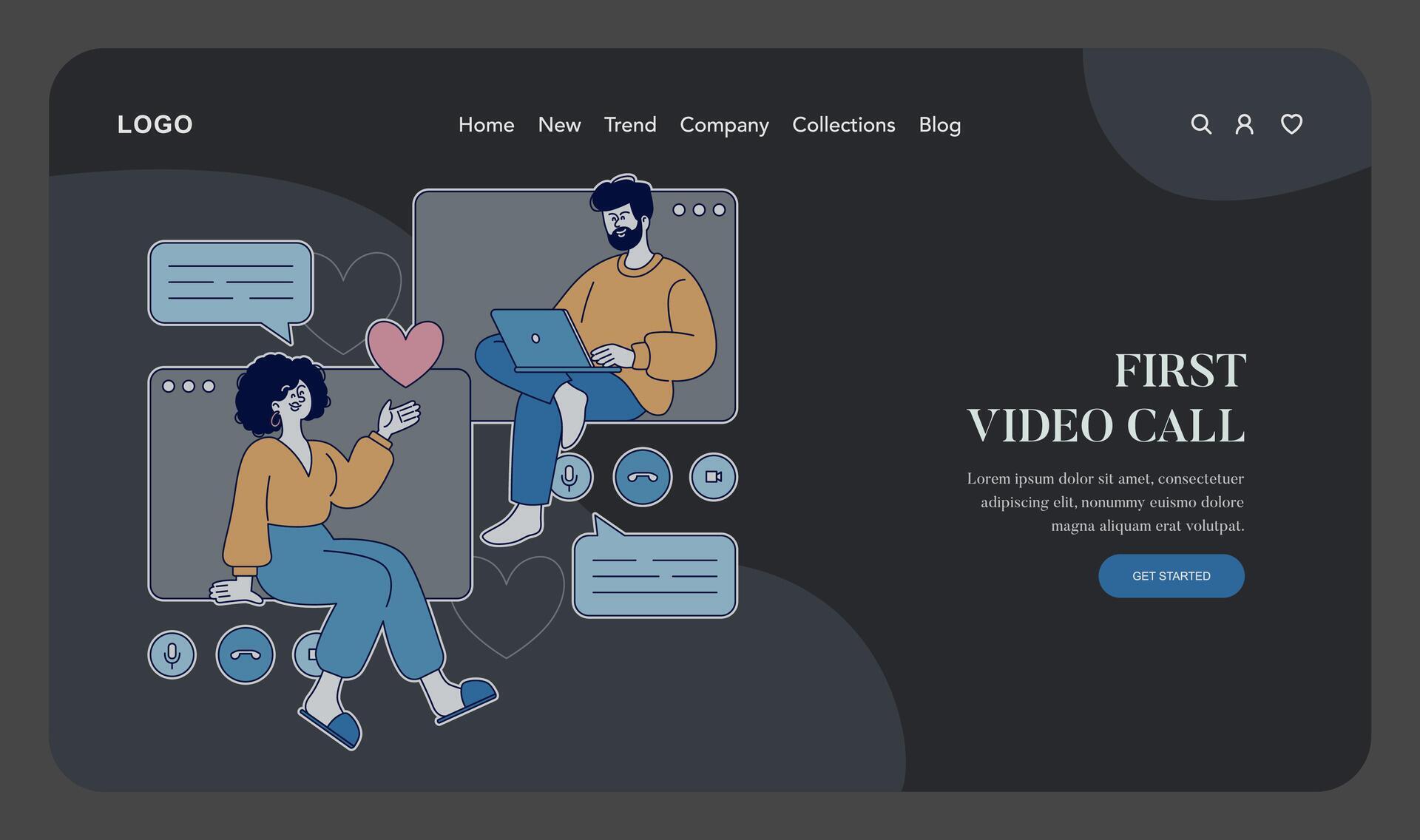 Long Distance Love. Flat Illustration 56978532 Vector Art at Vecteezy