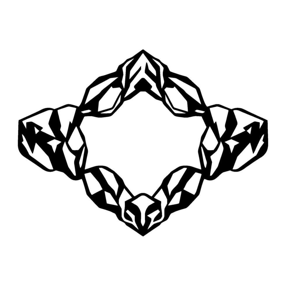 Geometric Diamondshaped Ornament A Symmetrical Black And White With Faceted Angular Elements