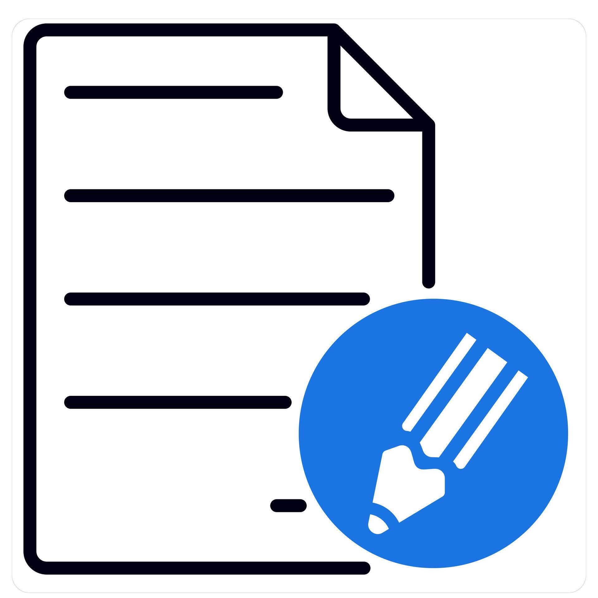 Edit File icon in blue color 56986508 Vector Art at Vecteezy