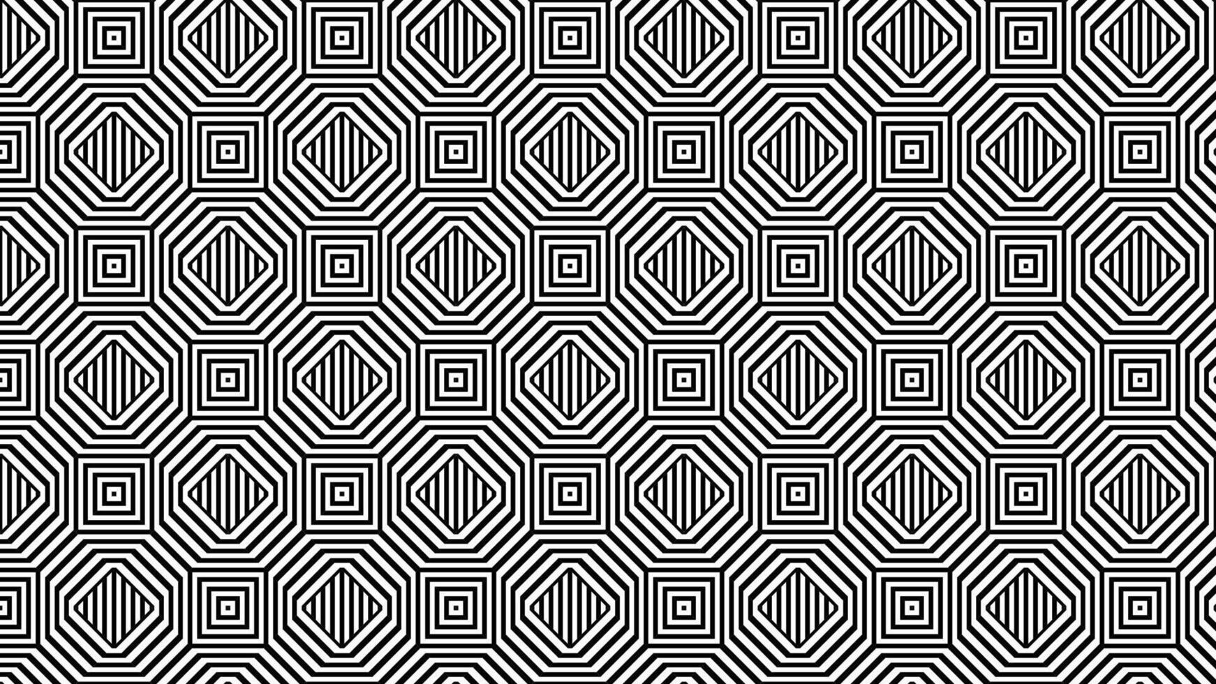 Abstract Hexagonal Optical Illusion Pattern In Black And White 56992516