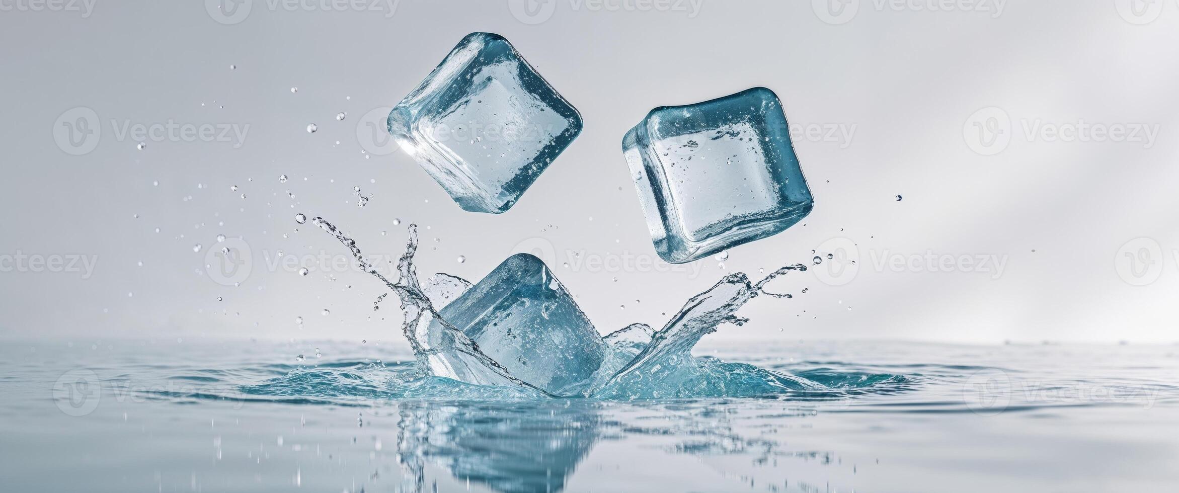 Ice cubes falling into water 56993227 Stock Photo at Vecteezy