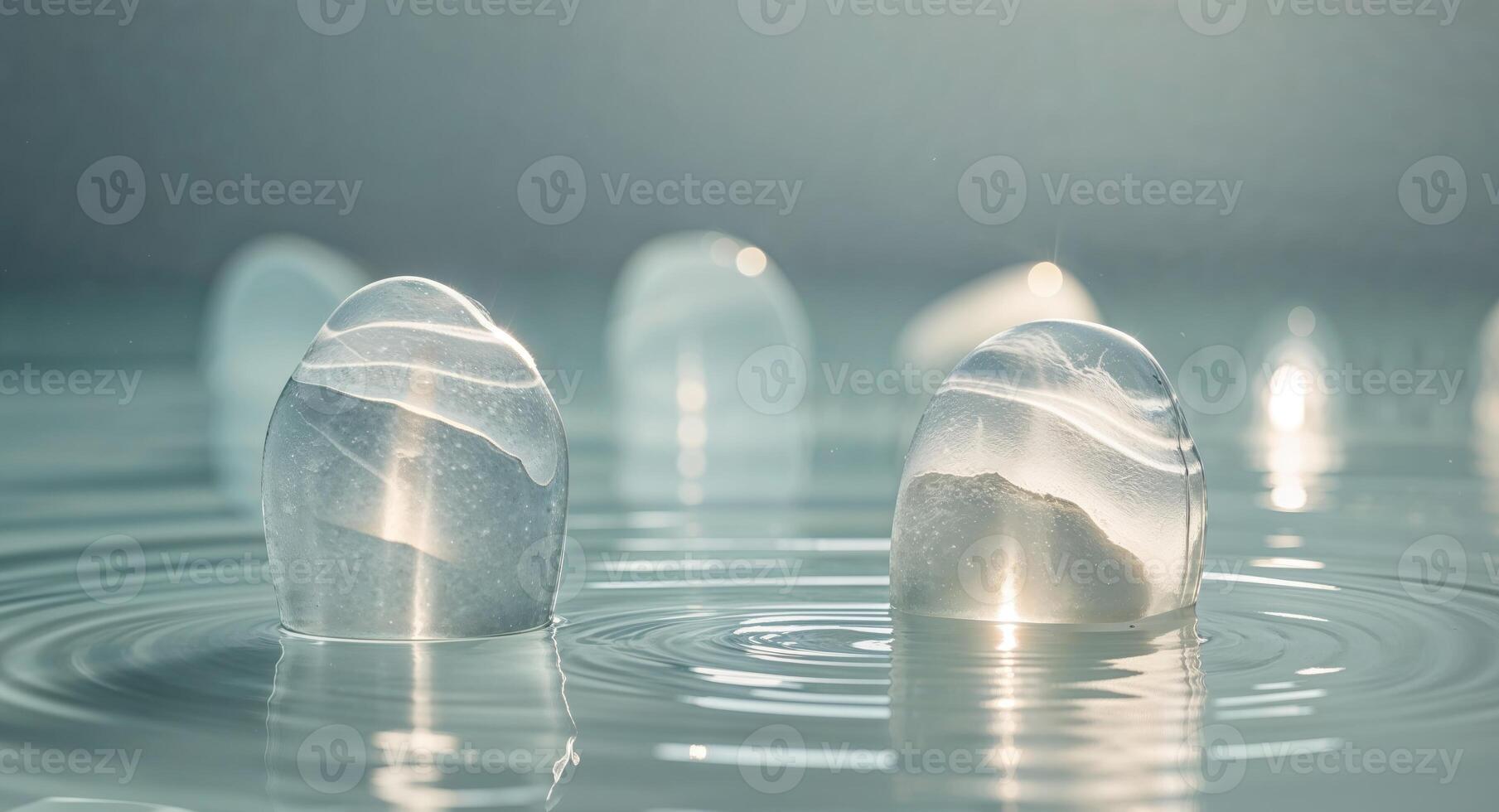 Partially Submerged Translucent Objects in Water. 56993571 Stock Photo ... Partially Submerged Translucent Objects in Water. 56993571 Stock Photo ...