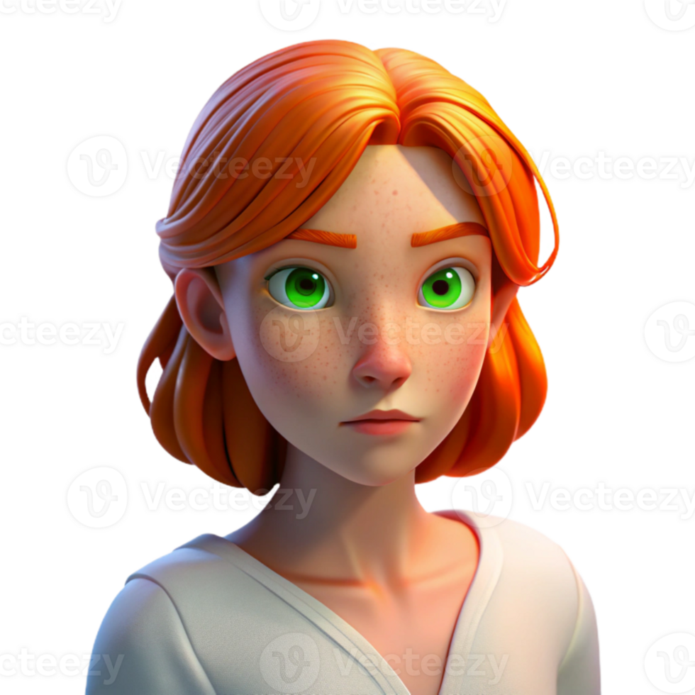 elegant minimalist extraordinary rustic A melancholic portrait of a young woman with fiery red ...