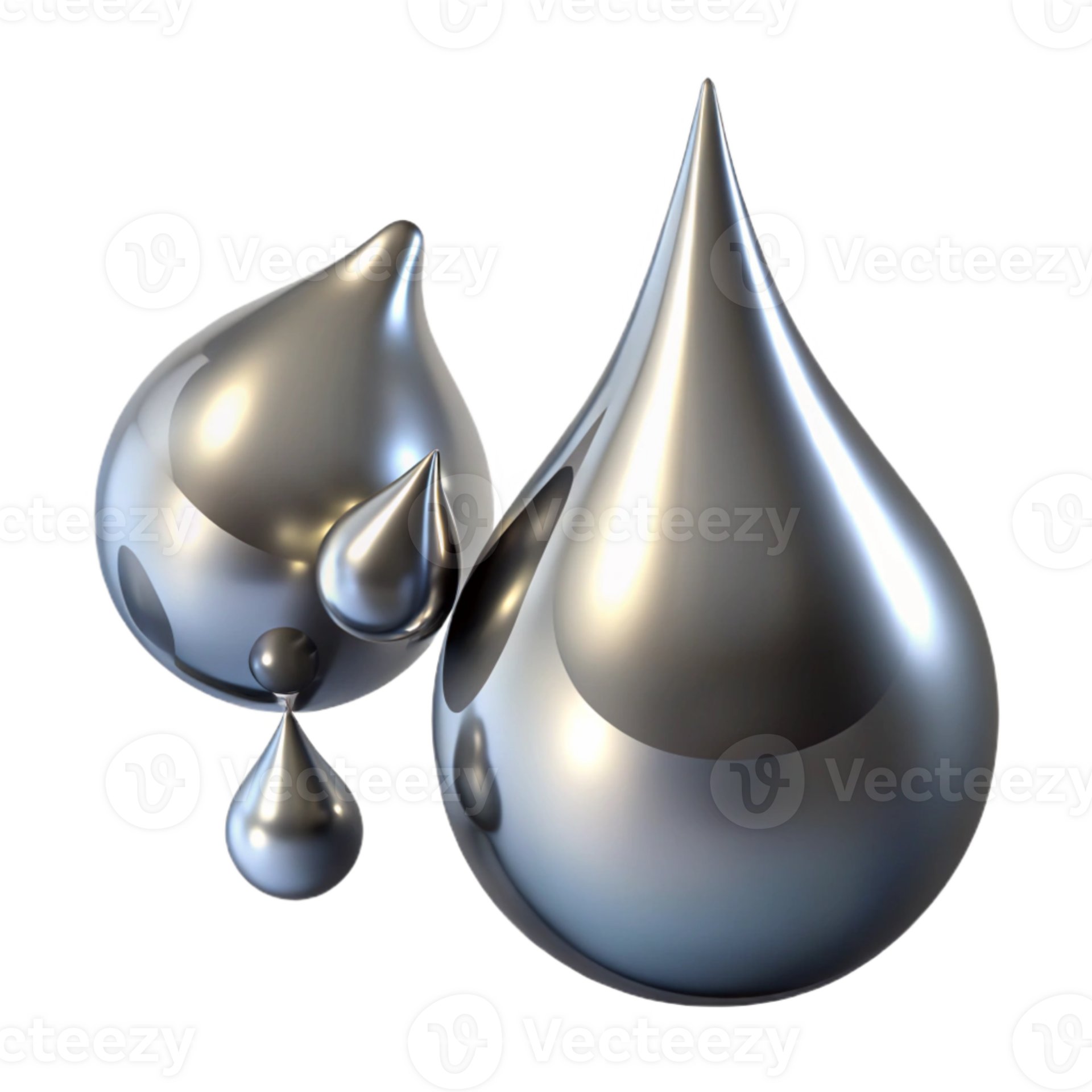 Dramatic Artistic Extraordinary Minimalist Liquid Mercury Droplets Morphing And Merging With A