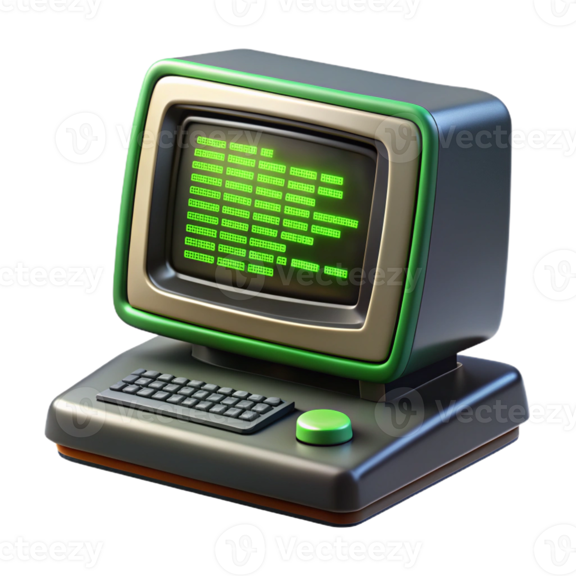 Serene Vintage Wonderful Minimalist A Vintage Computer Terminal Displaying Complex Code Green