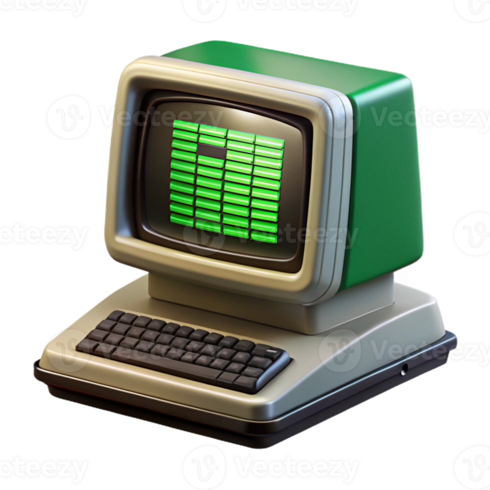 Beautiful Creative Elegant Minimalist A Vintage Computer Terminal Displaying Complex Code Green