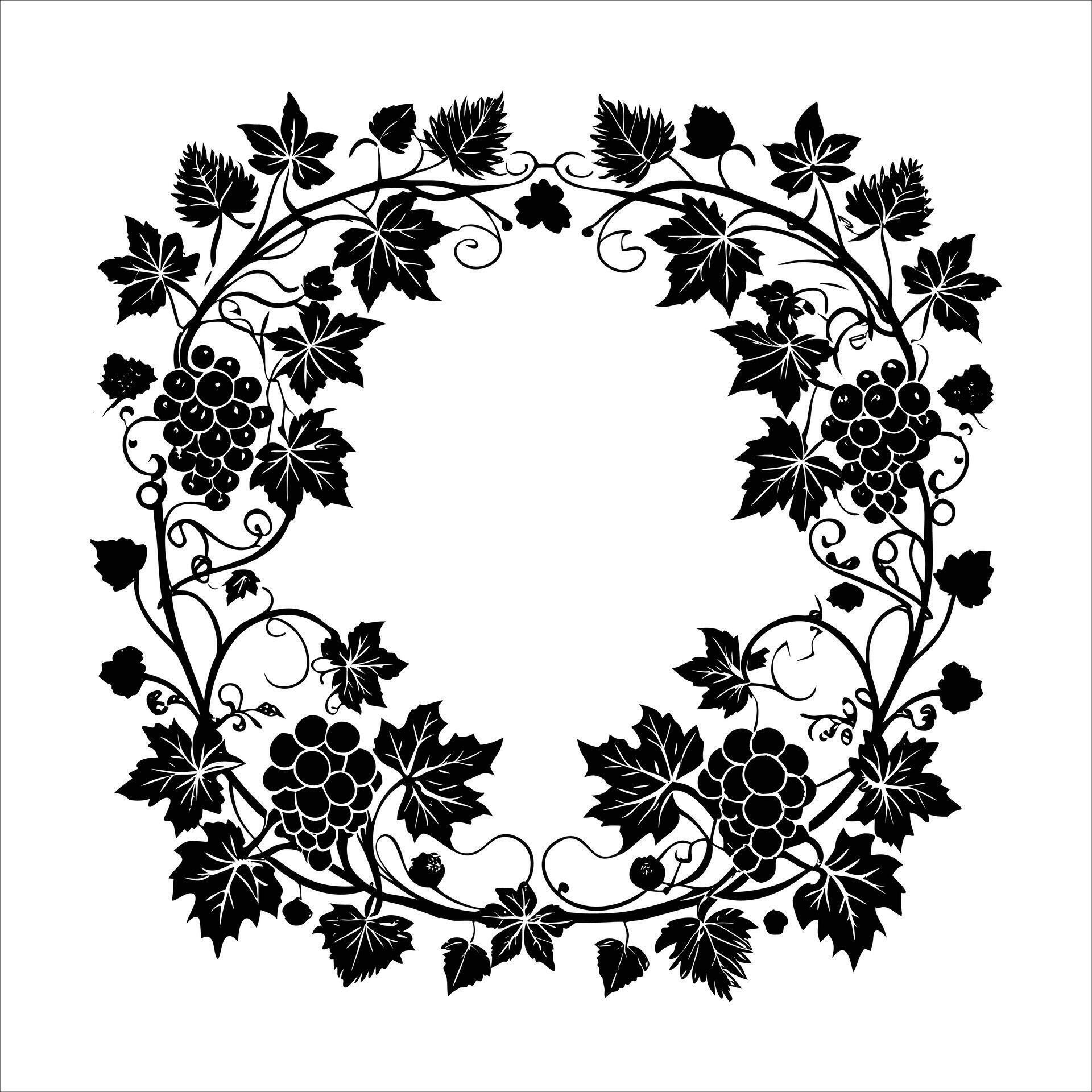 Grape Leaf Border. 57021495 Vector Art at Vecteezy