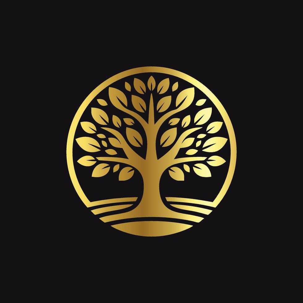 Gold Tree Silhouette Isolated Illustration 57021949 Vector Art at Vecteezy