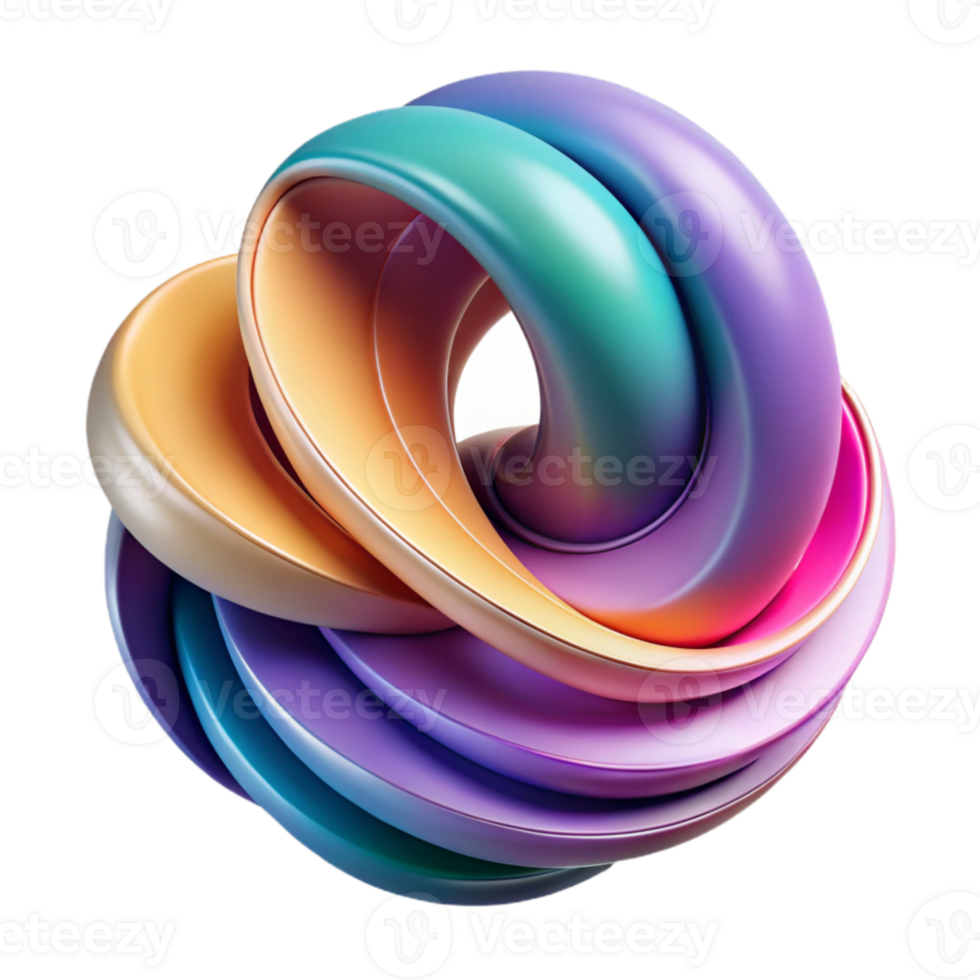Vibrant Rustic Abstract 3d Render Colorful Swirls Detailed 57025571 Png