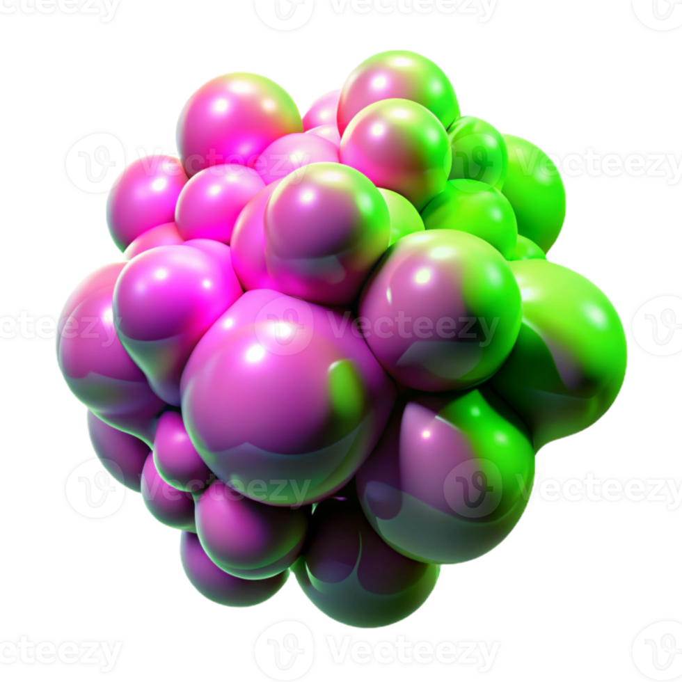 dramatic traditional A cluster of amorphous blobs in neon pink and acid green, illuminated by a ...
