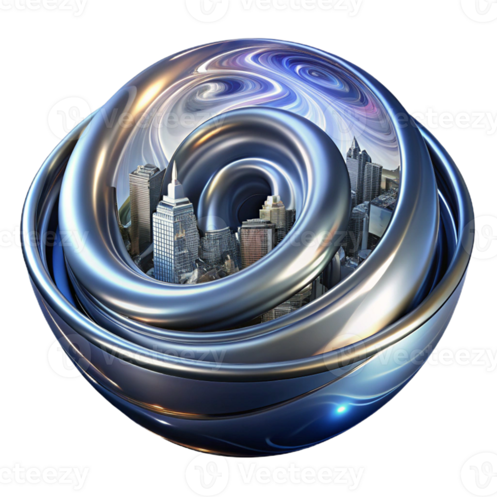 impressive classic A swirling vortex of liquid chrome, reflecting a ...
