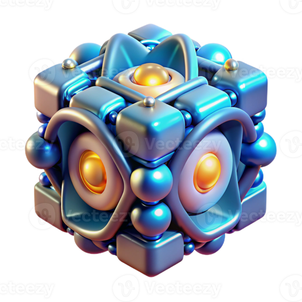 serene rustic A quantum computer core, glowing with energy, complex geometric shapes, dramatic ...