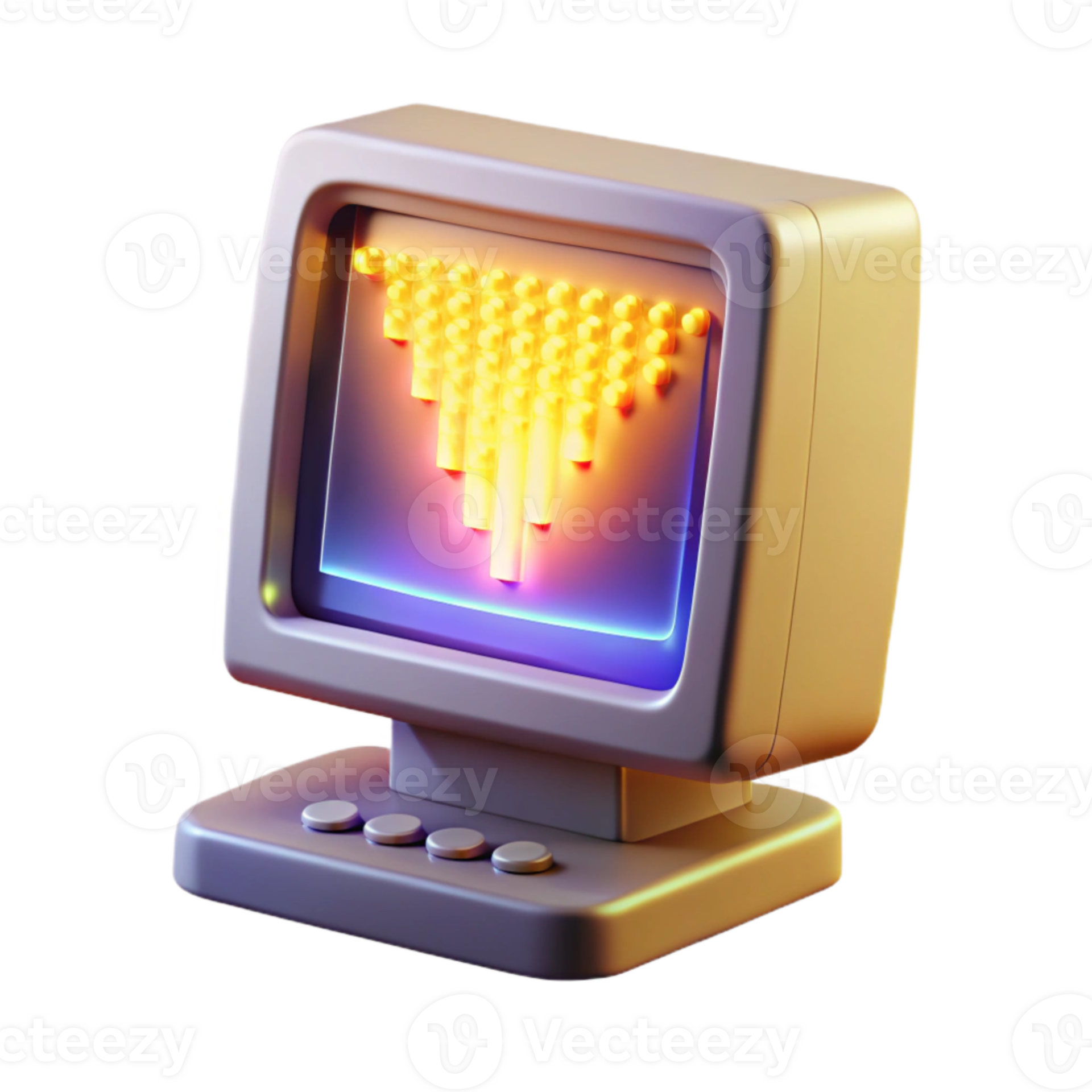 serene traditional dramatic modern A vintage computer monitor ...