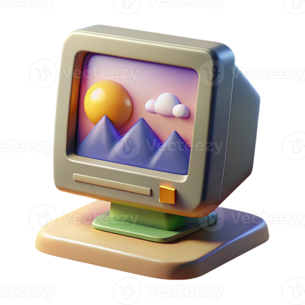 beautiful abstract elegant modern A vintage computer monitor displaying ...