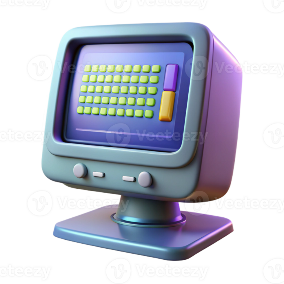 extraordinary minimalist A vintage computer monitor displaying a cascade of binary code ...