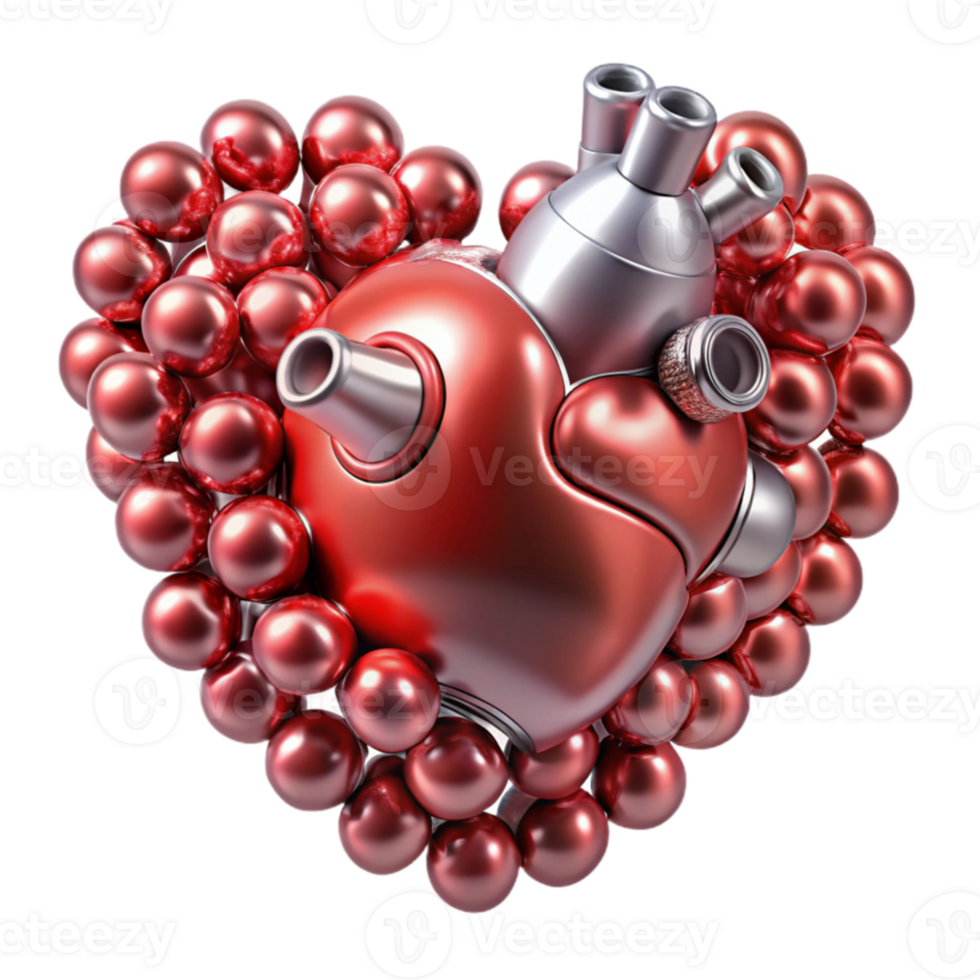 Beautiful Abstract A Swarm Of Nanobots Assembling A Human Heart