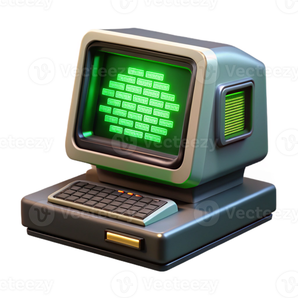 Elegant Classic A Vintage Computer Terminal Displaying Lines Of Code Green Monochrome Display