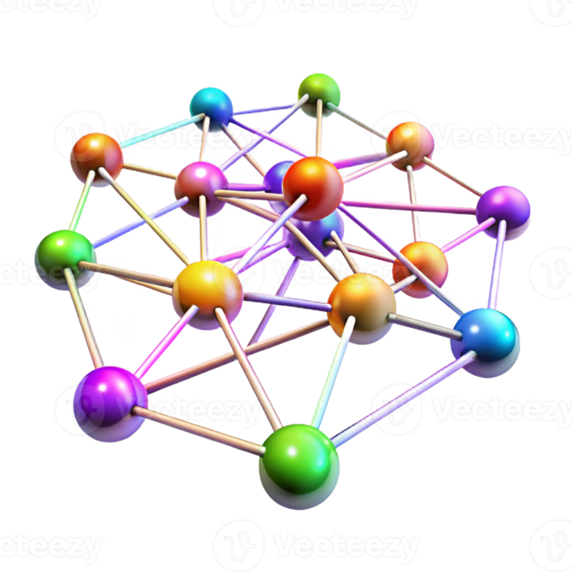 serene vintage A network of interconnected nodes pulsating with data, vibrant multicolored light ...