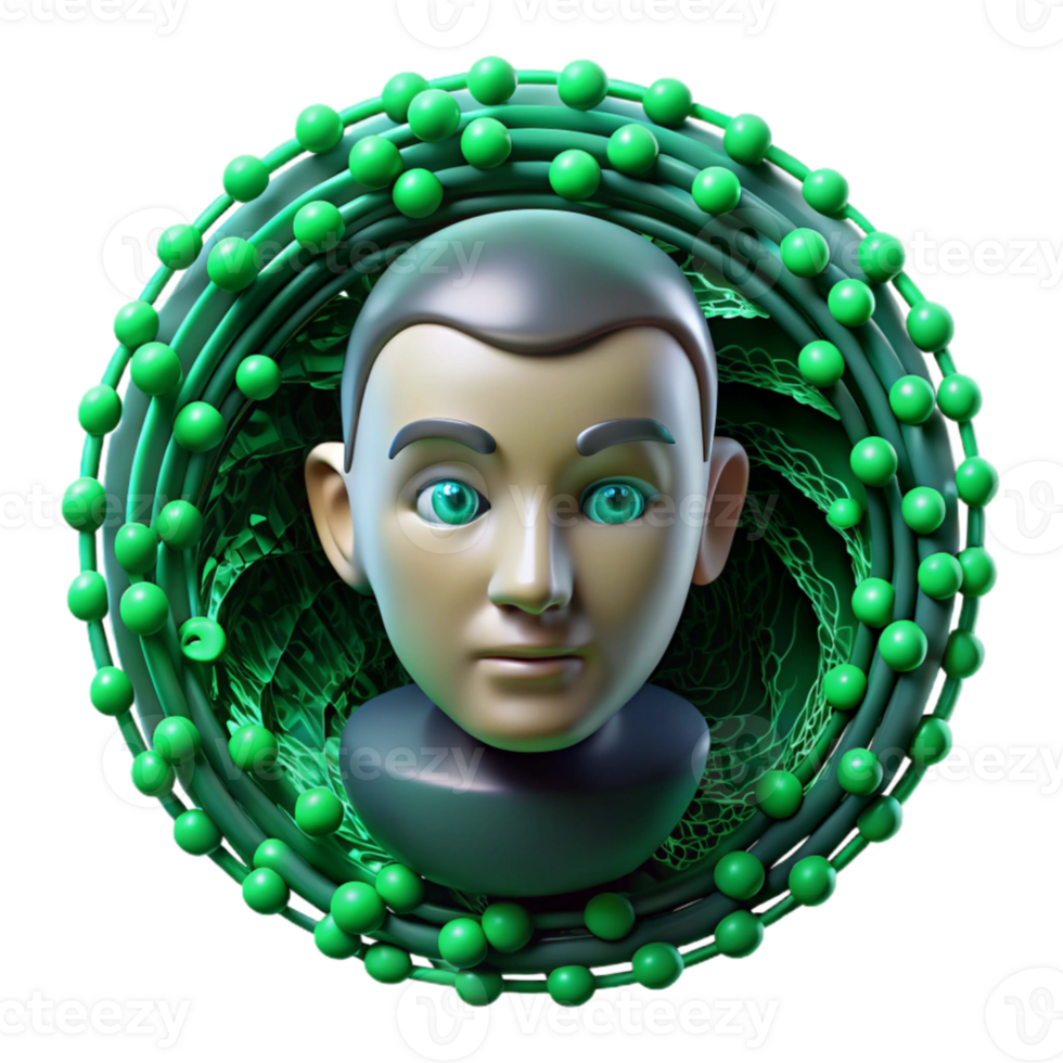 wonderful traditional An face emerging from a swirling vortex of binary ...