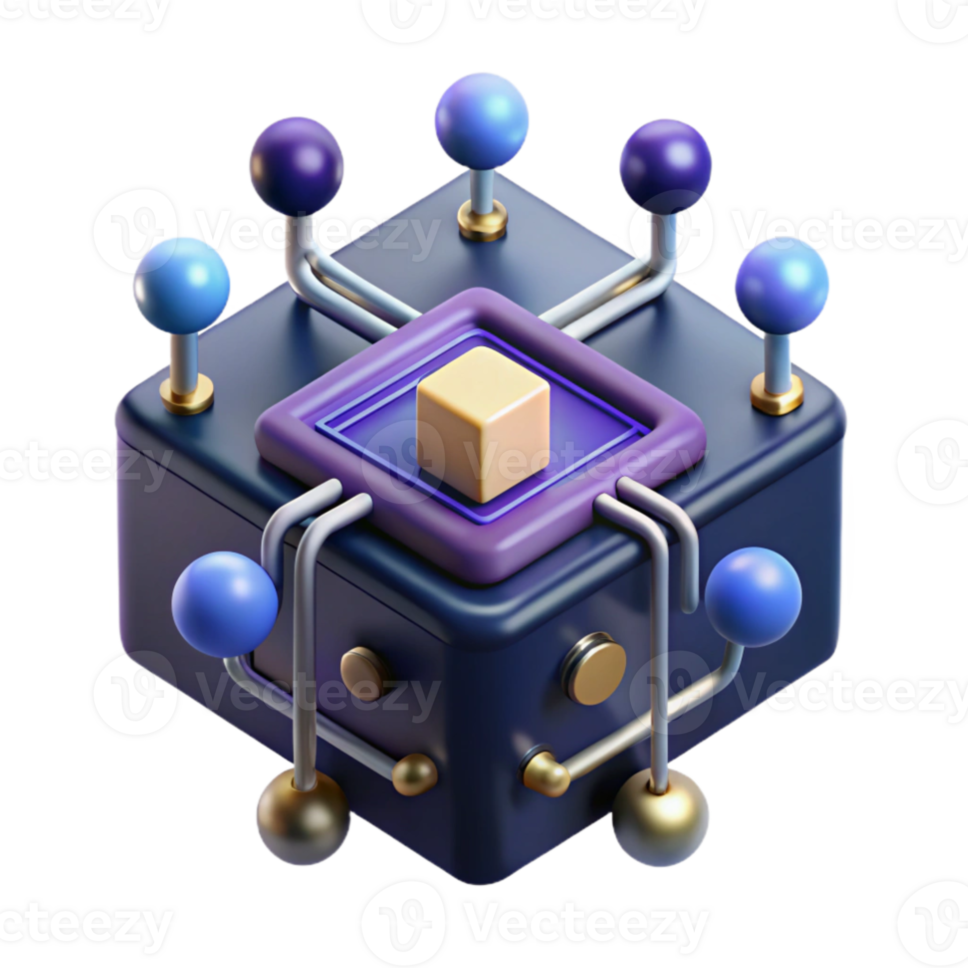 impressive abstract A quantum computer processing complex data, glowing qubits suspended in a ...