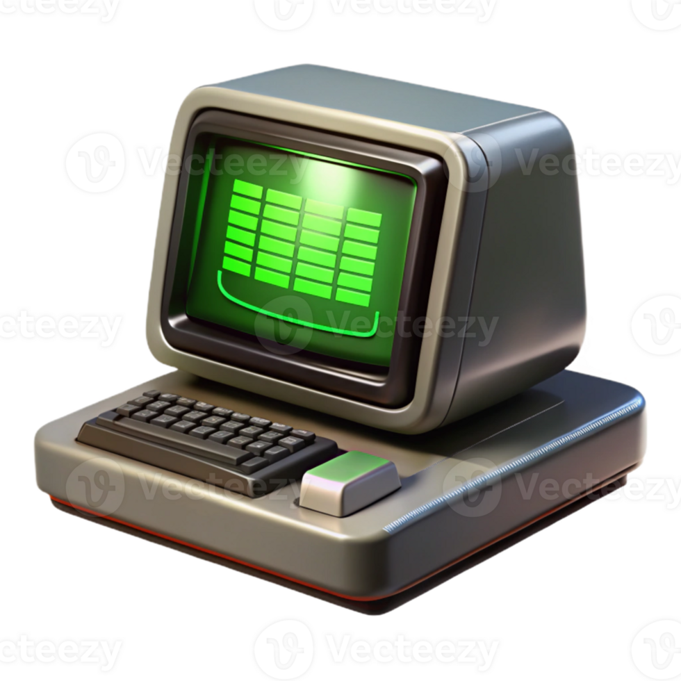 magnificent contemporary A vintage computer terminal displaying cryptic ...