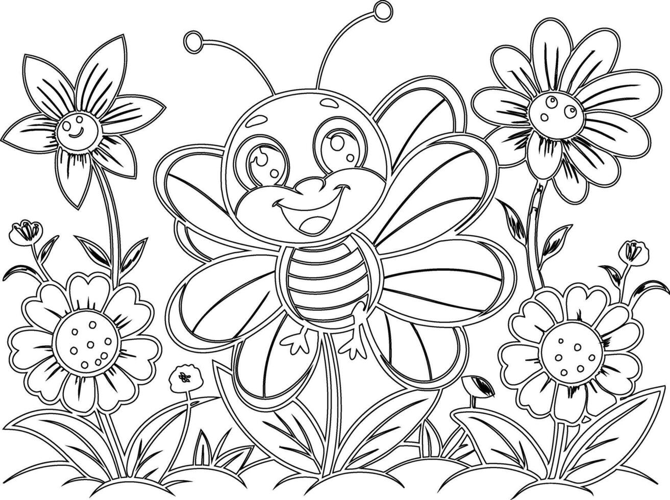 Beautiful Butterfly Coloring Pages 57038114 Vector Art at Vecteezy
